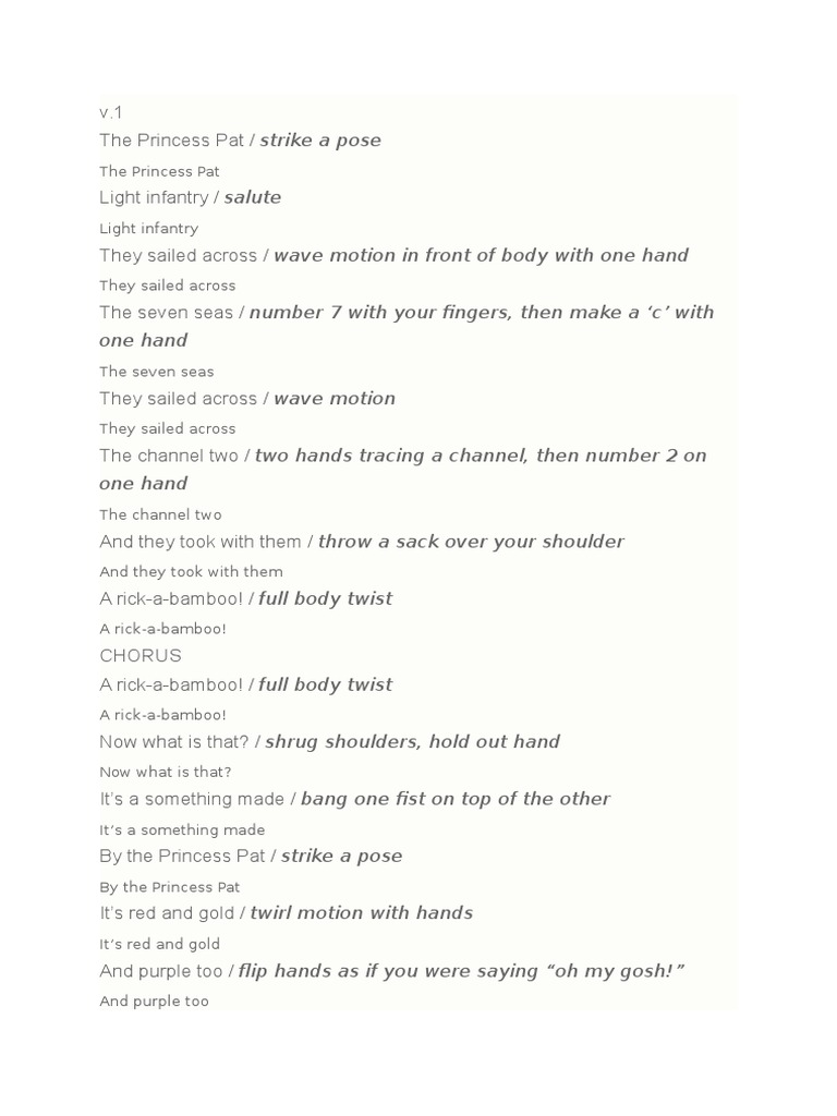 The Princess Pat Song | PDF