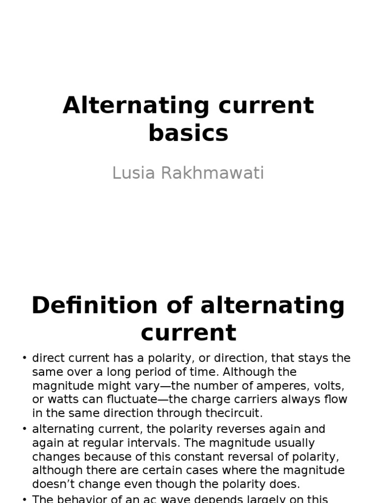 Slide5 Alternating Current | PDF | Amplitude | Waves