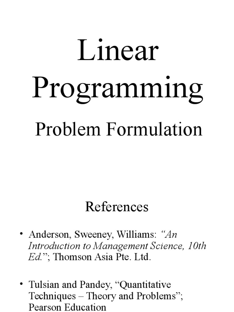 LPP Formulation | PDF | Linear Programming | Loss Function