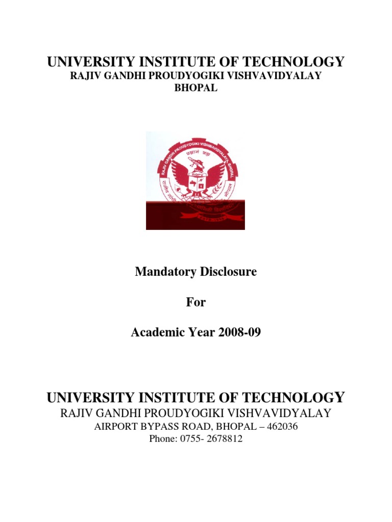 University Institute of Technology (UIT), RGPV, Bhopal, Faculty-2005 ...