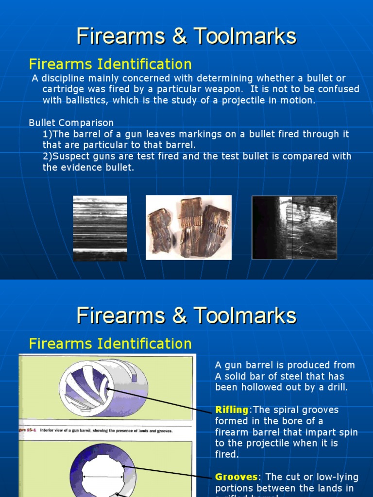 Firearms Toolmarks | PDF | Cartridge (Firearms) | Bullet