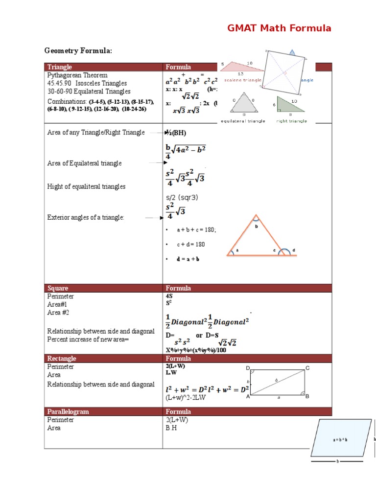 Great Math Formula With Examples | PDF | Area | Triangle