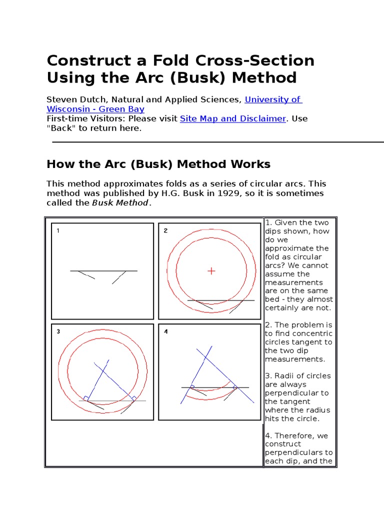 Constructing Fold Cross-Sections Using Arcs | PDF | Perpendicular | Circle