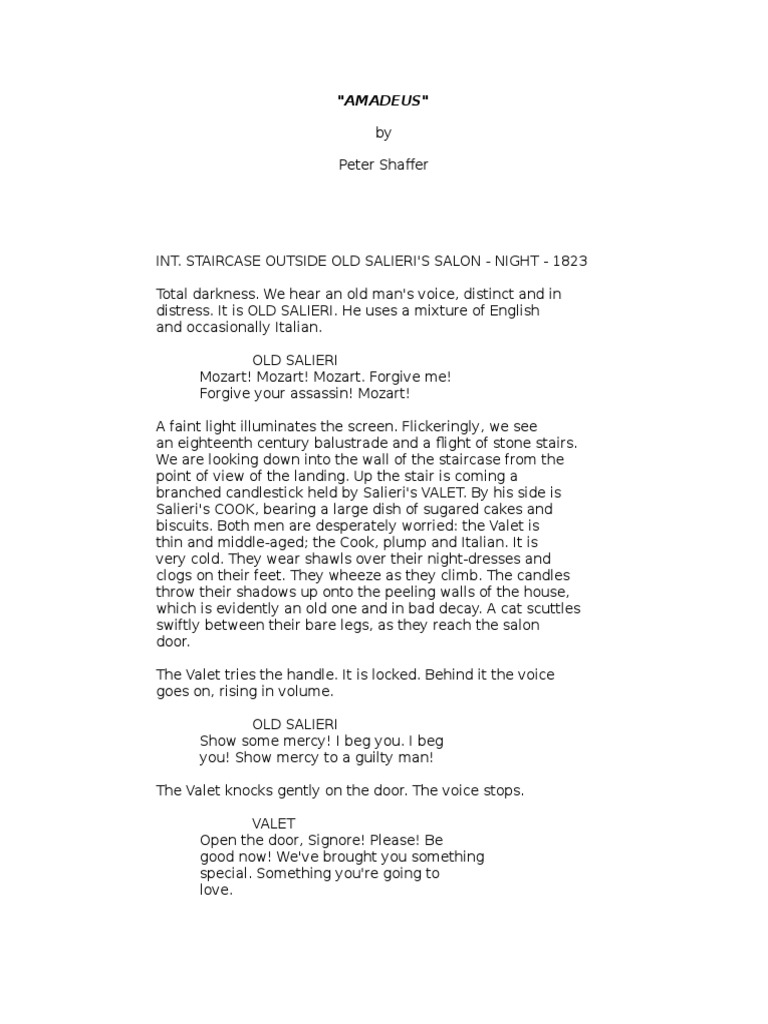 Amadeus Script | Download Free PDF | Wolfgang Amadeus Mozart ...