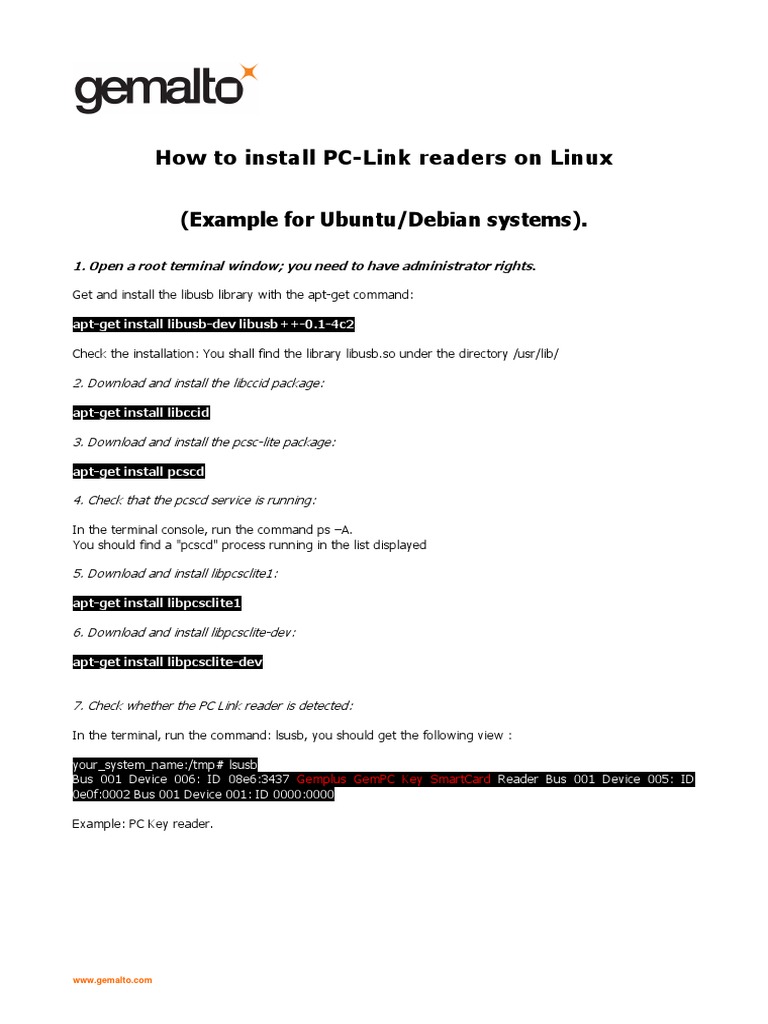 How To Install The Smart Card Reader On Linux | PDF