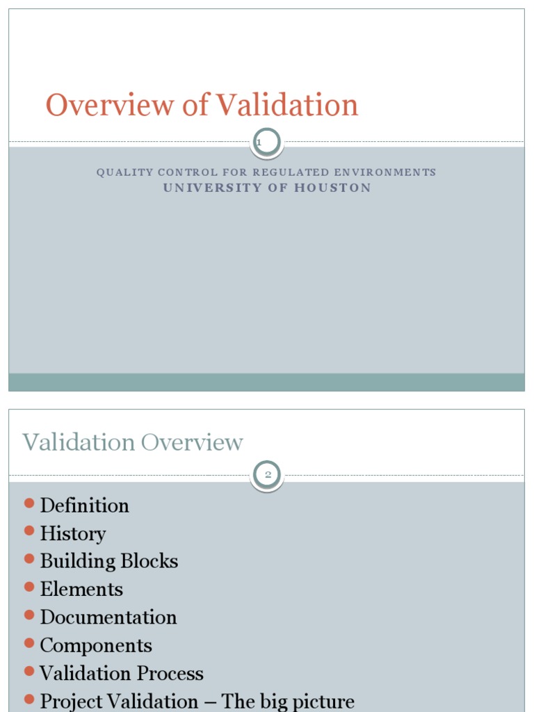 Validation | PDF | Verification And Validation | Industries