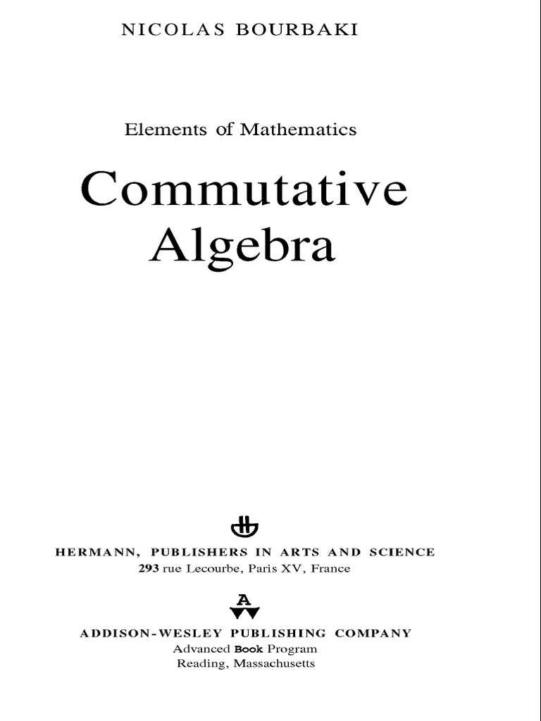 Commutative Algebra | PDF