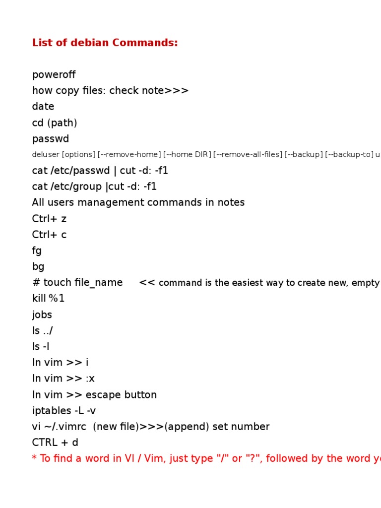 List of Important Debian Commands | PDF | Directory (Computing ...