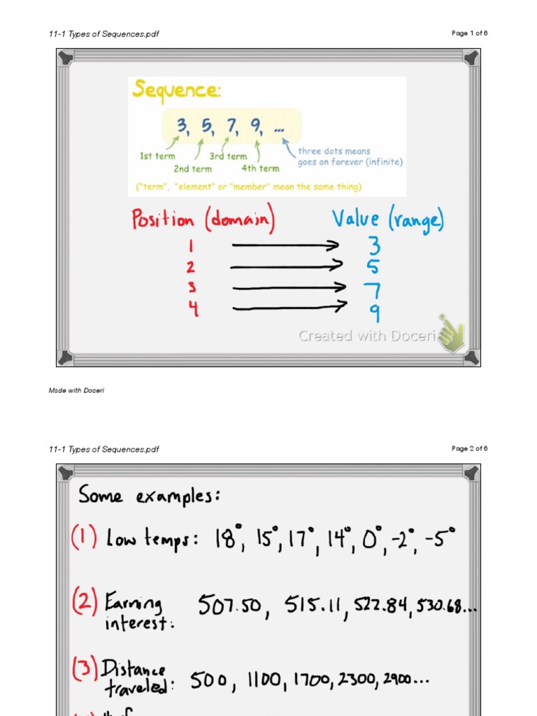 12-1 Types of Sequences | PDF