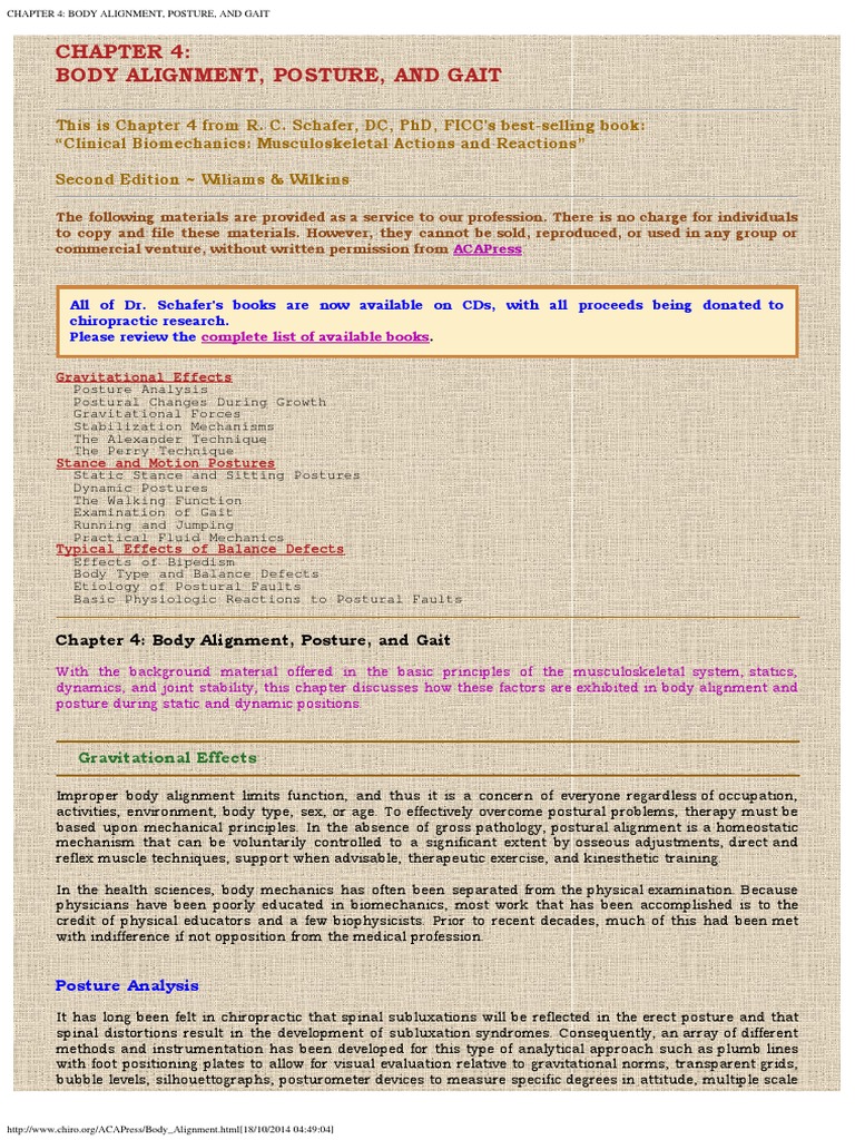 Clinical Biomechanics - Body Alignment, Posture, and Gait | PDF ...