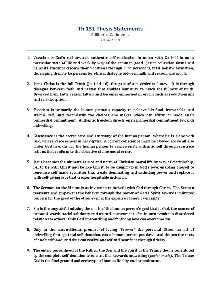 The Role of Faith, Reason, Freedom, Conscience and Love in Achieving ...