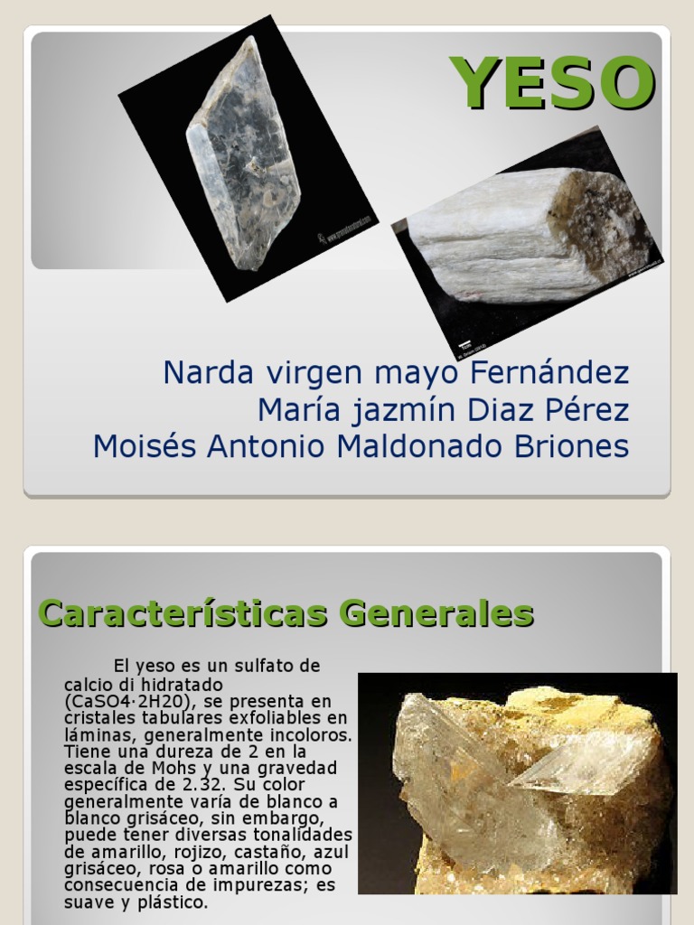 El Yeso | PDF | Yeso | Sustancias químicas