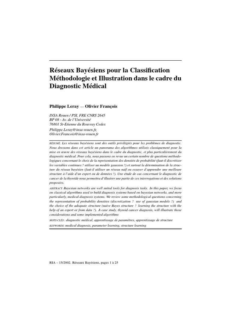 Reseau Bayésien | PDF | Réseau bayésien | Théorie des probabilités