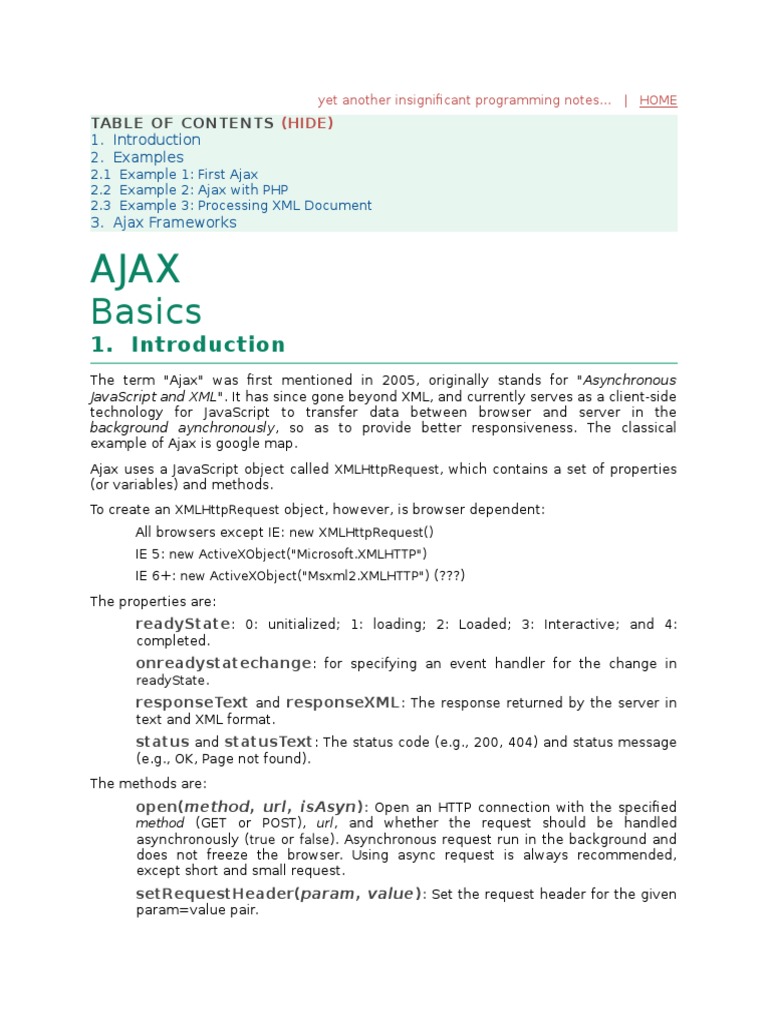Basic Ajax | Ajax (Programming) | Information Technology Management ...
