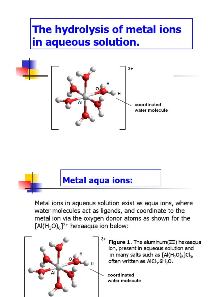Metal Hydrolysis | Acid Dissociation Constant | Hydroxide