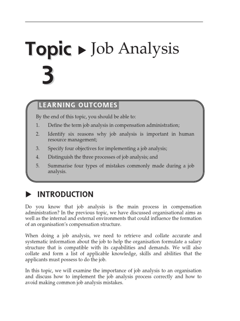 Job Analysis | PDF | Intelligence Analysis | Employment