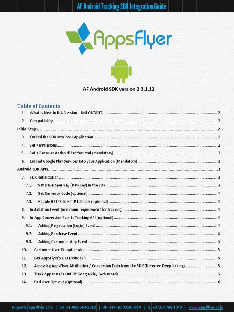 AppsFlyer Android SDK Integration Guide | PDF | Android (Operating System) | Google Play