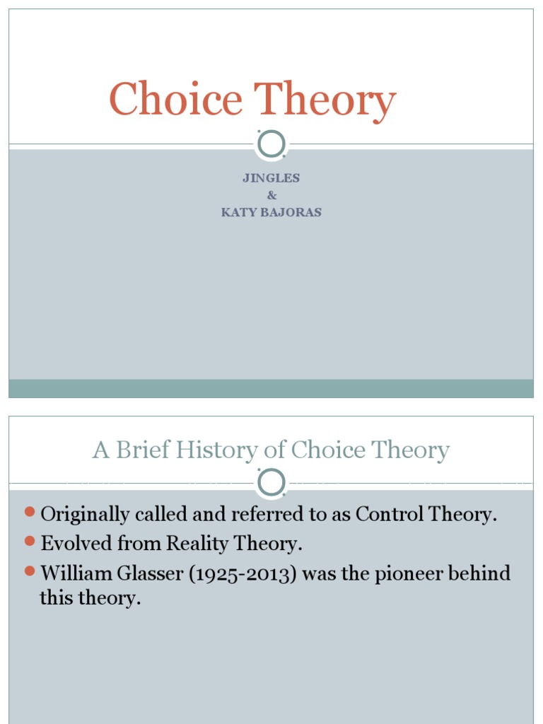 Overview of Choice Theory in Counseling | PDF | Psychotherapy | Psychiatry