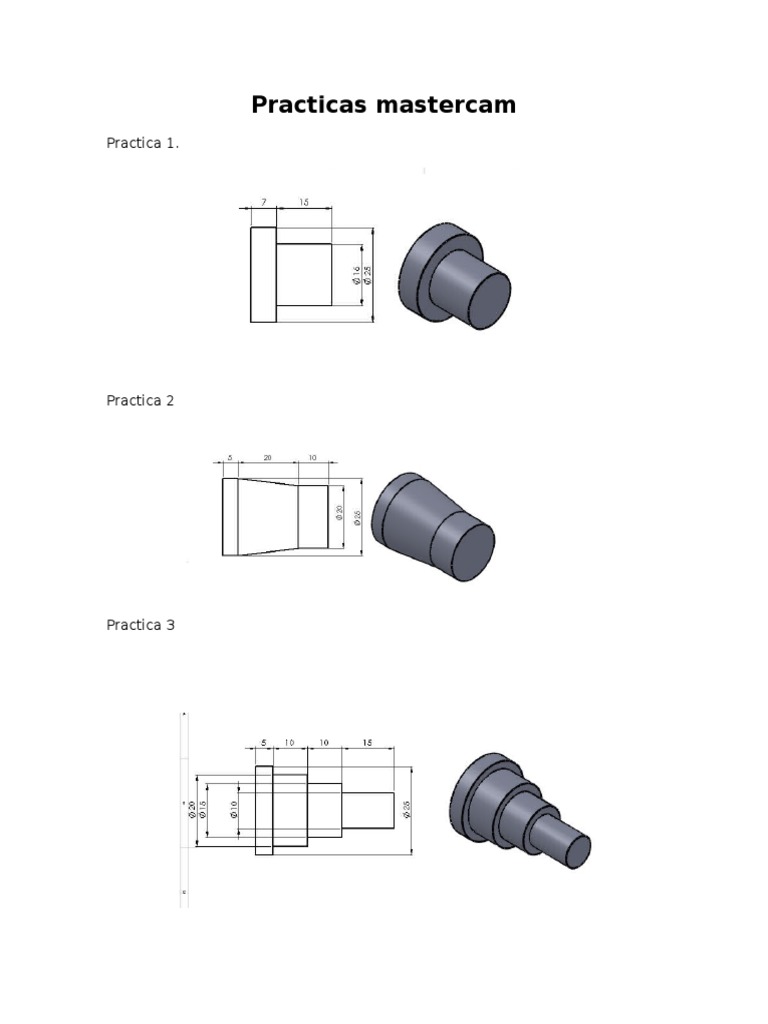 Practicas Mastercam: Practica 1 | PDF | Computers