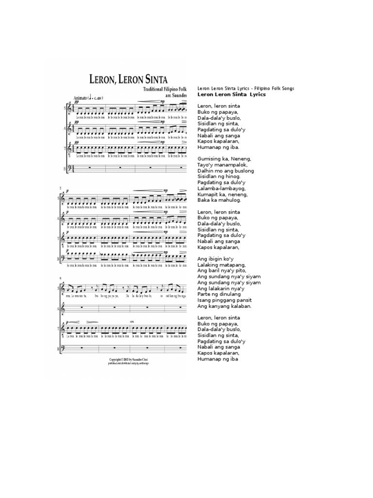 Leron Leron Sinta Lyrics | PDF
