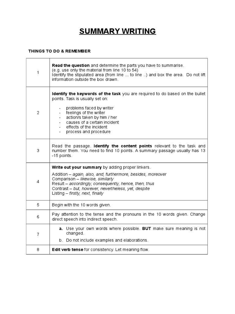 Summary Writing (Drilling Exercise) | PDF | Leopard | Ellipsis