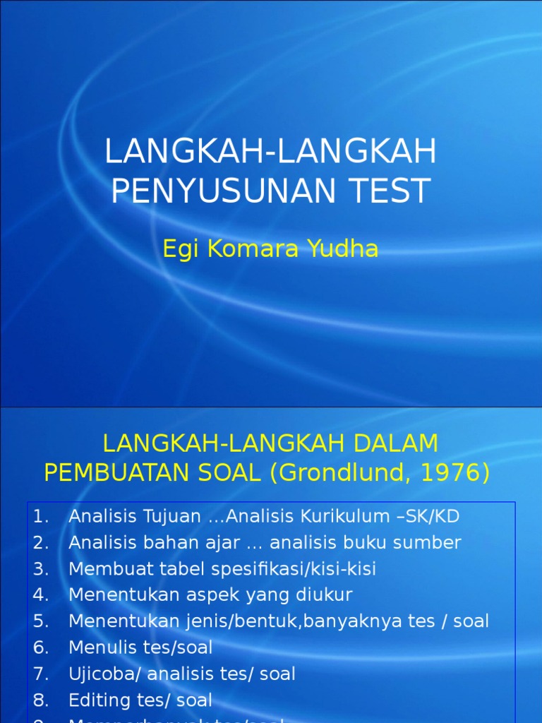Langkah Langkah Penyusunan Test | PDF