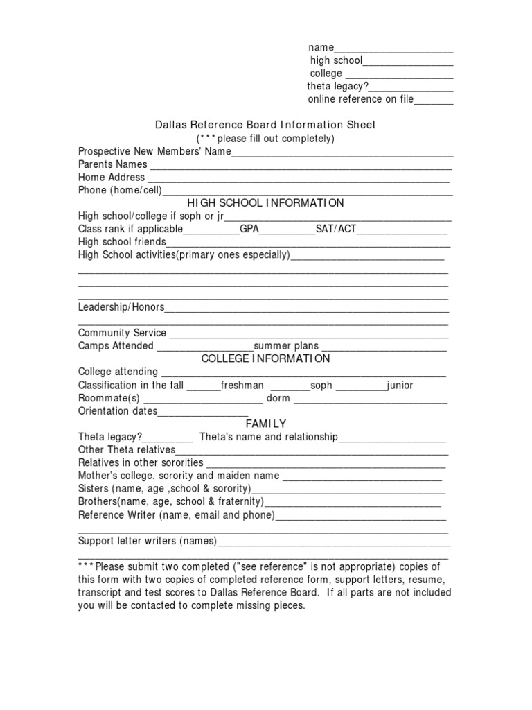 Recruitment Reference Packet | PDF | Fraternities And Sororities