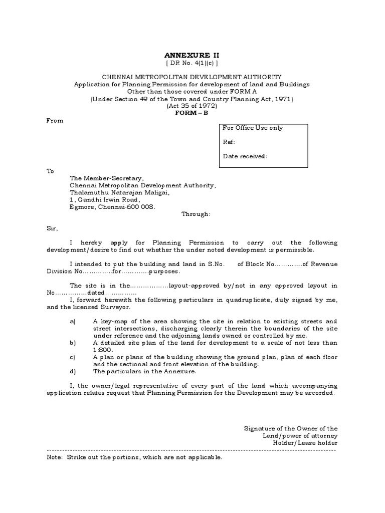 Annexure Ii: Form - B | PDF | Civil Law (Common Law) | Government ...