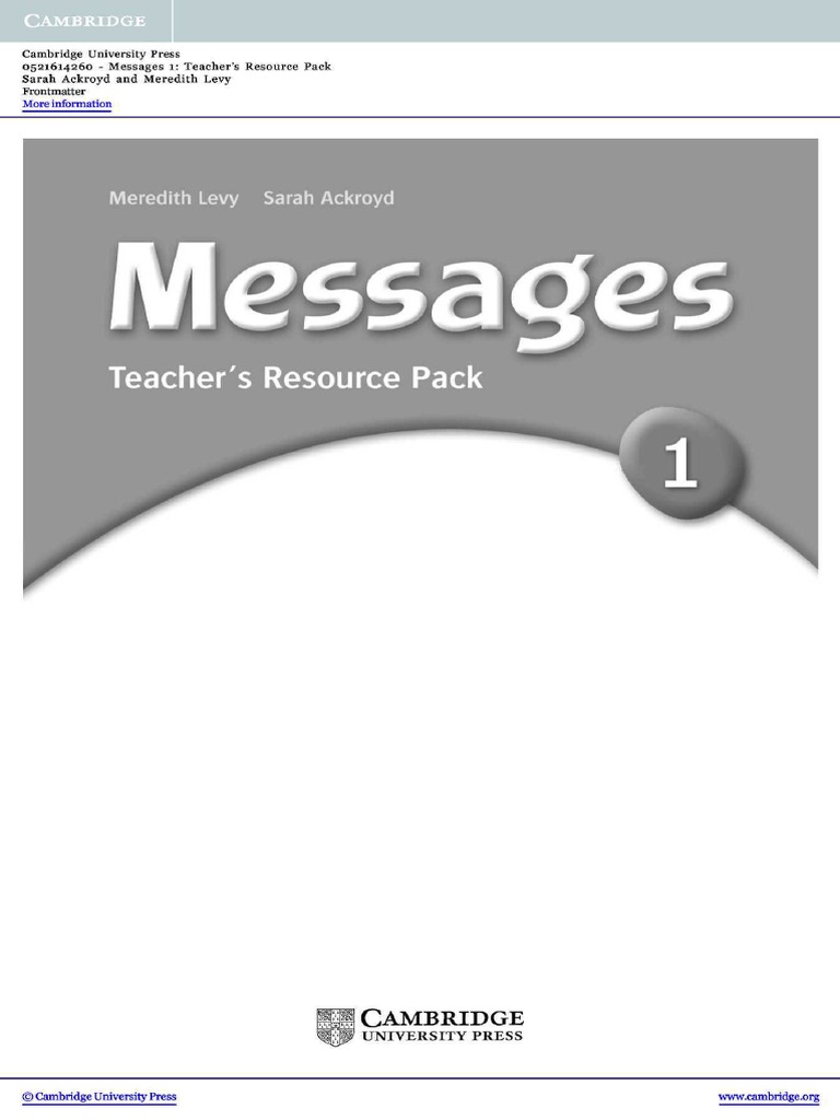 Messages 1 Teacher's Resource Pack | PDF