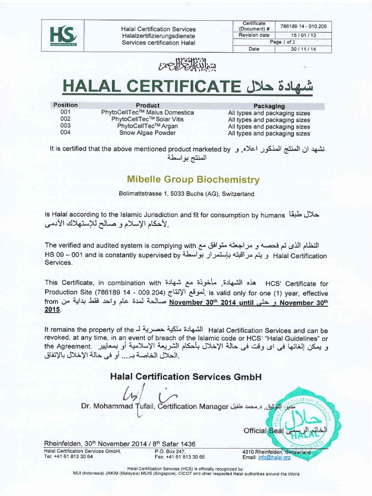 Halal_certificate_products 1.pdf | Islamism | Islamic Ethics