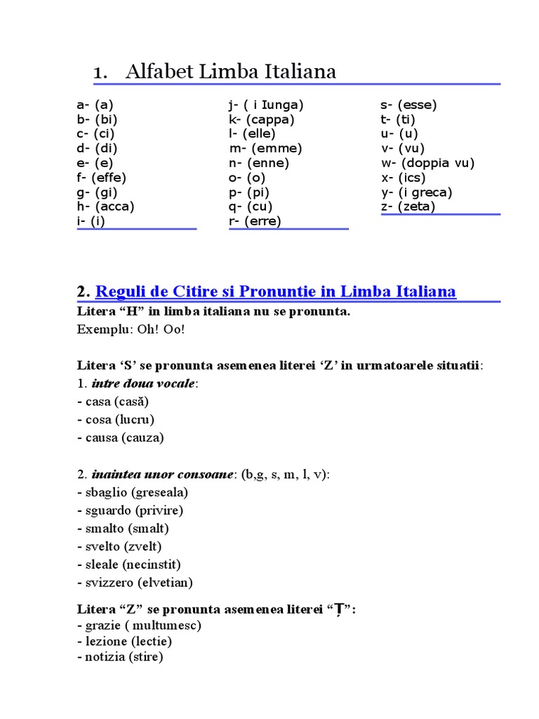 Alfabet Limba Italiana | PDF | Artes Linguísticas e Disciplina