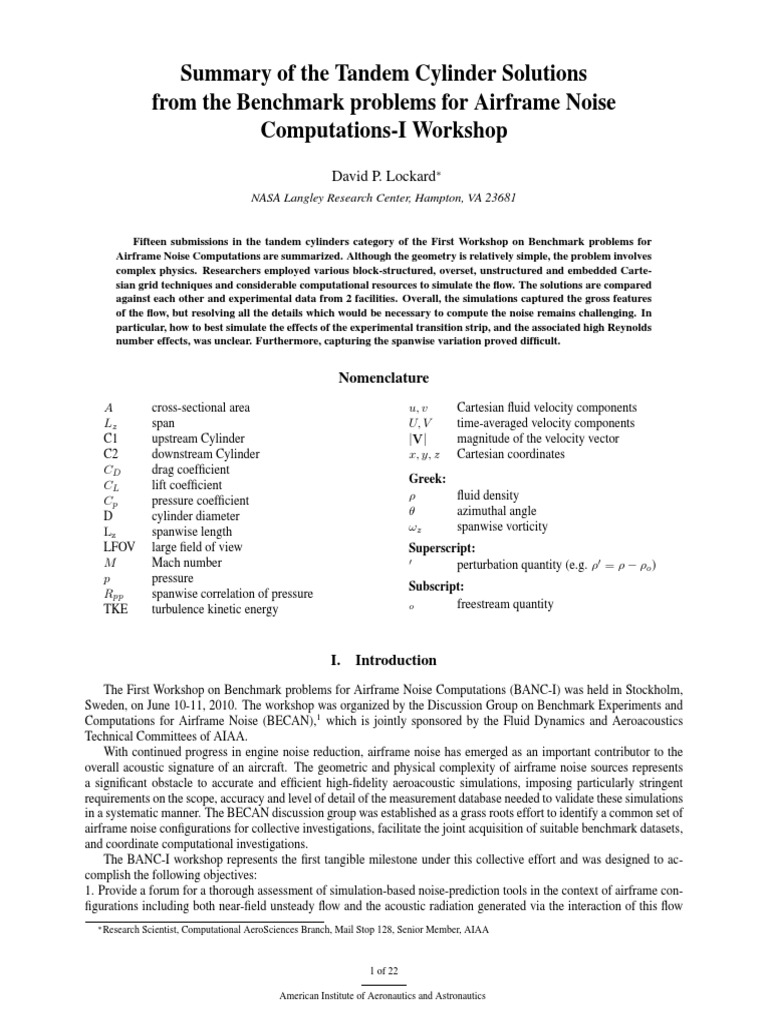 NASA Tandem Cylinder | PDF