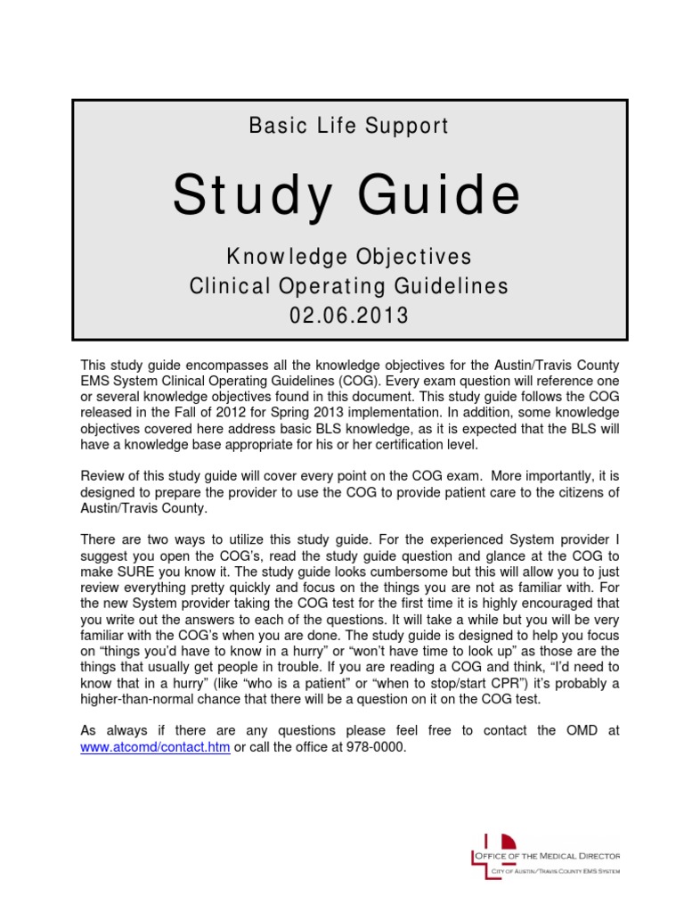 BLS Study Guide for EMS Providers | PDF | Major Trauma | Emergency ...