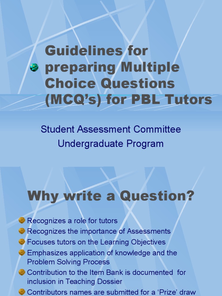 Guidelines For Multiple Choice Questions MCQ S 4426 | Download Free PDF ...