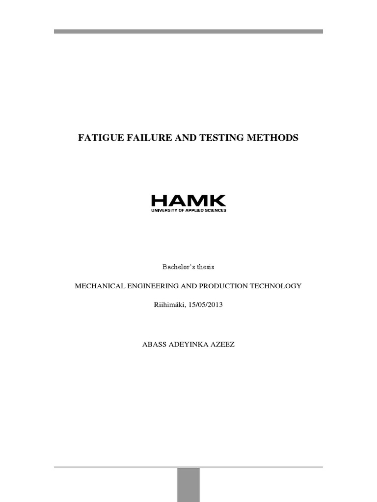 Fatigue Failure and Testing Methods | PDF | Fatigue (Material ...