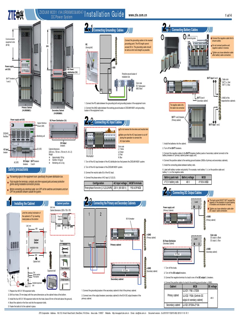 Zxdupa-Wr01 (v4.0r02m02) &zxdupa-Wr01 (v4.0r02m03) DC Power System ...