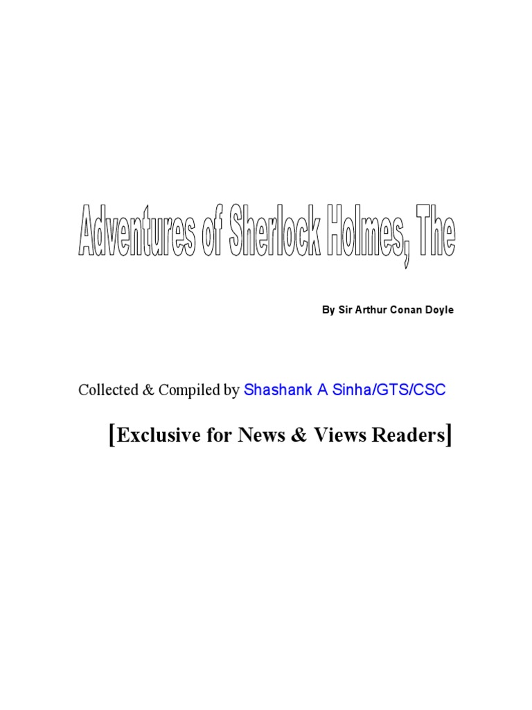 Sherlock Holmes | PDF | A Scandal In Bohemia | Irene Adler
