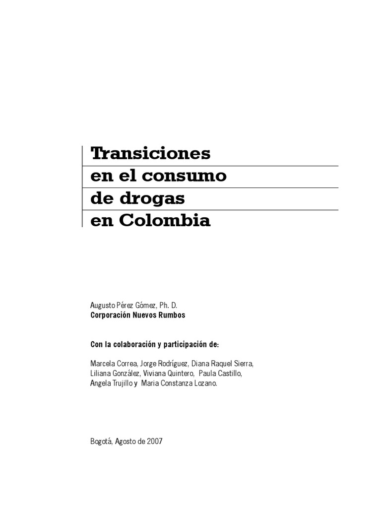 Transiciones en El Consimo de Drogas en Colombia PDF | PDF | La dependencia de sustancias ...