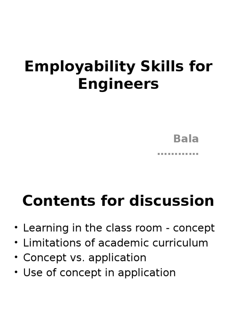 Employability Skills For Engineers | PDF | Competence (Human Resources ...