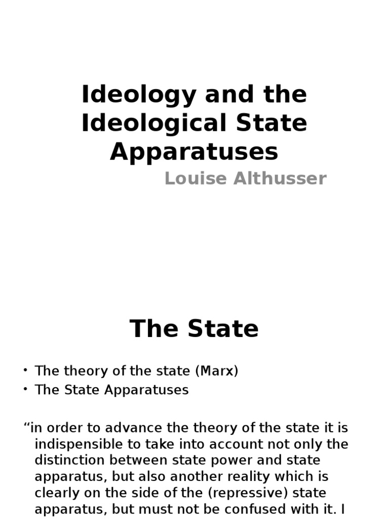 Ideology and The Ideological State Apparatuses | PDF | Louis Althusser ...