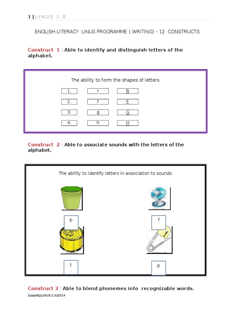 12 Construct English Literacy Linus Programme Writing | PDF | Ellipsis ...