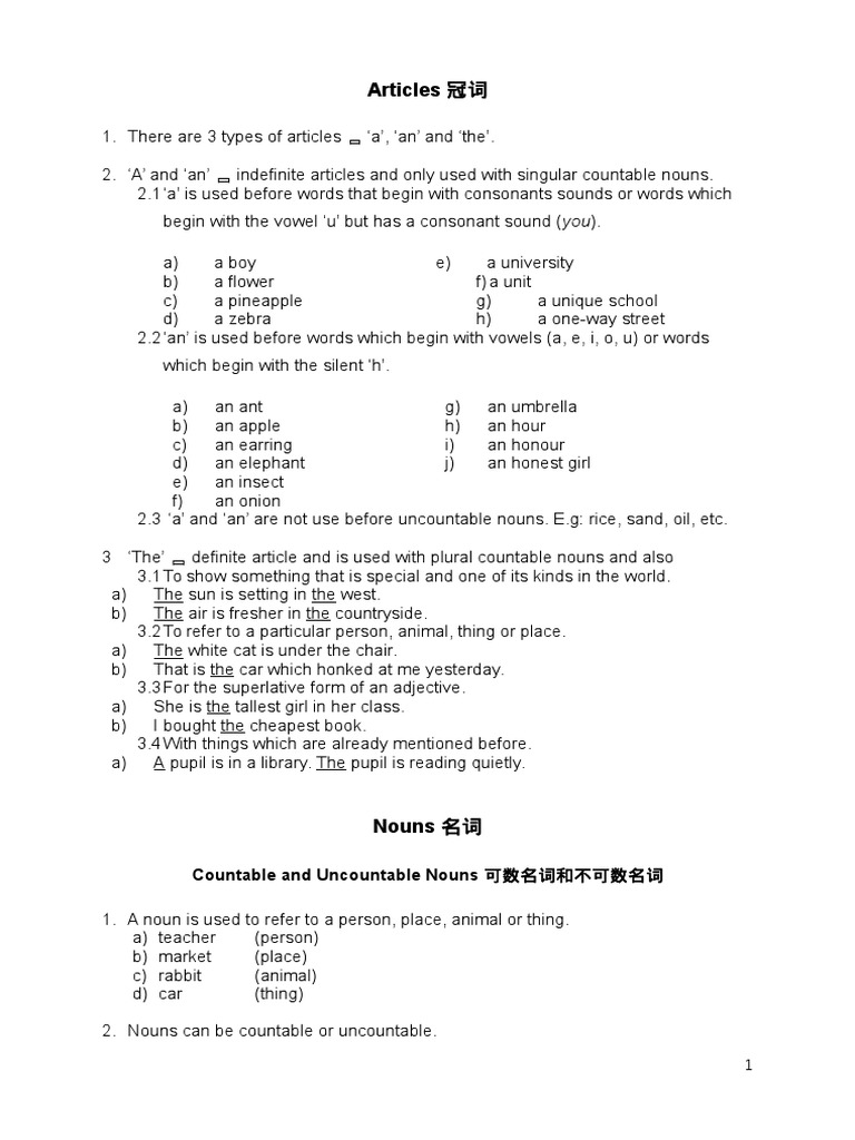 English Grammar Notes For UPSR | PDF | Grammatical Number | Grammar