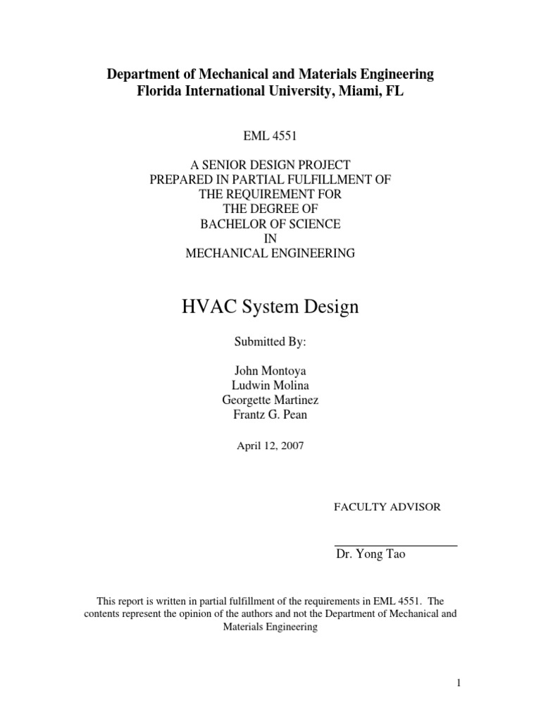 ImClone System Design Final Report | PDF | Hvac | Ventilation ...