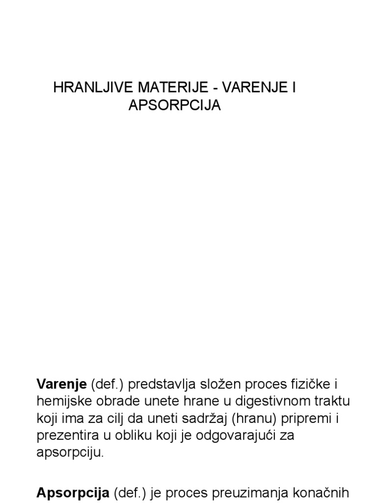 Varenje I Apsorpcija | PDF
