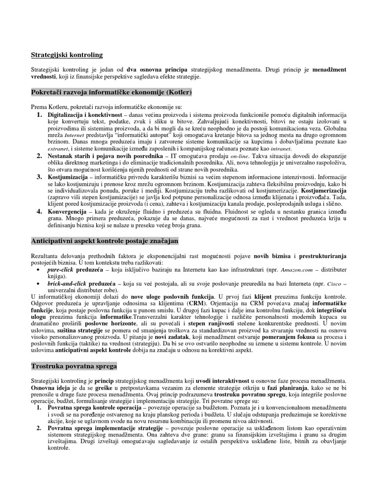 Strategijski Kontroling | PDF