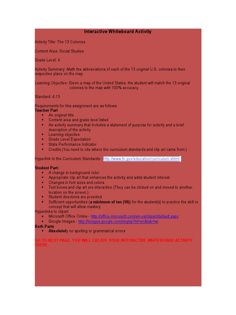 Interactive Whiteboard Activity: Teacher Part | PDF
