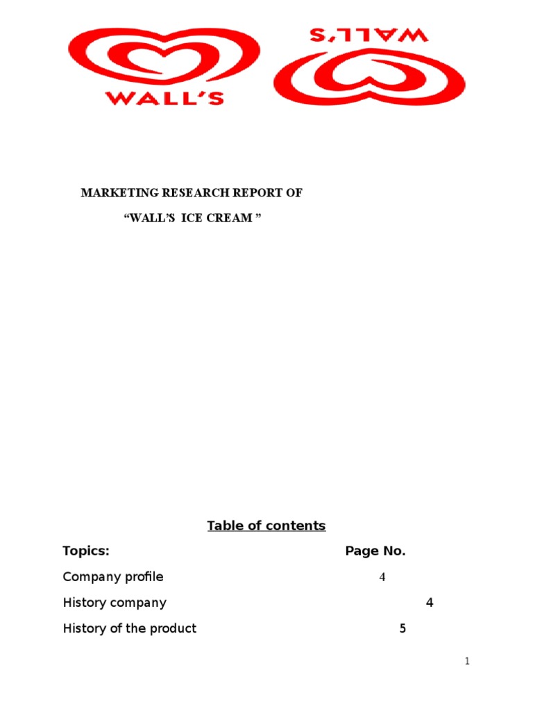 Wall's Ice Cream Report 2015 | PDF | Market Segmentation | Pricing