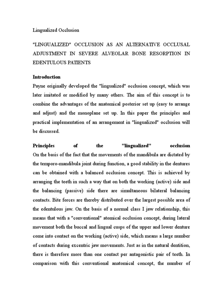 Lingualied Occl | PDF | Dentures | Anatomical Terms Of Location
