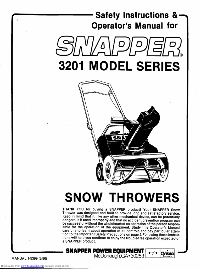 Snapper 3201 Manual | PDF