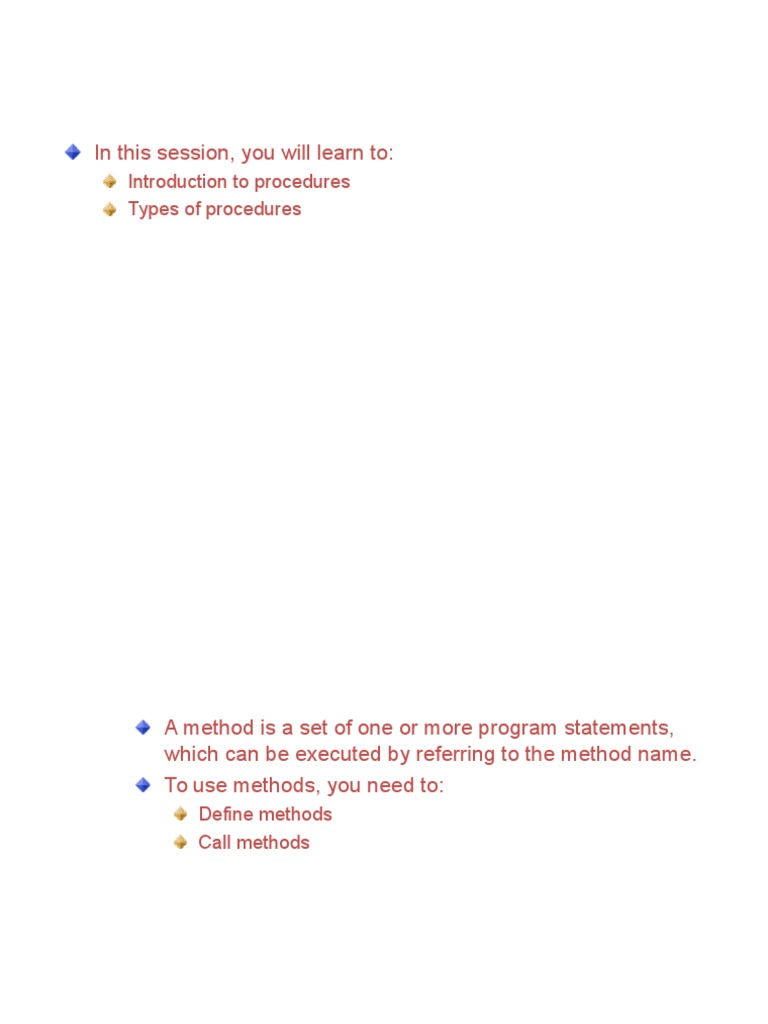 In This Session, You Will Learn To:: Objectives | PDF | Method ...